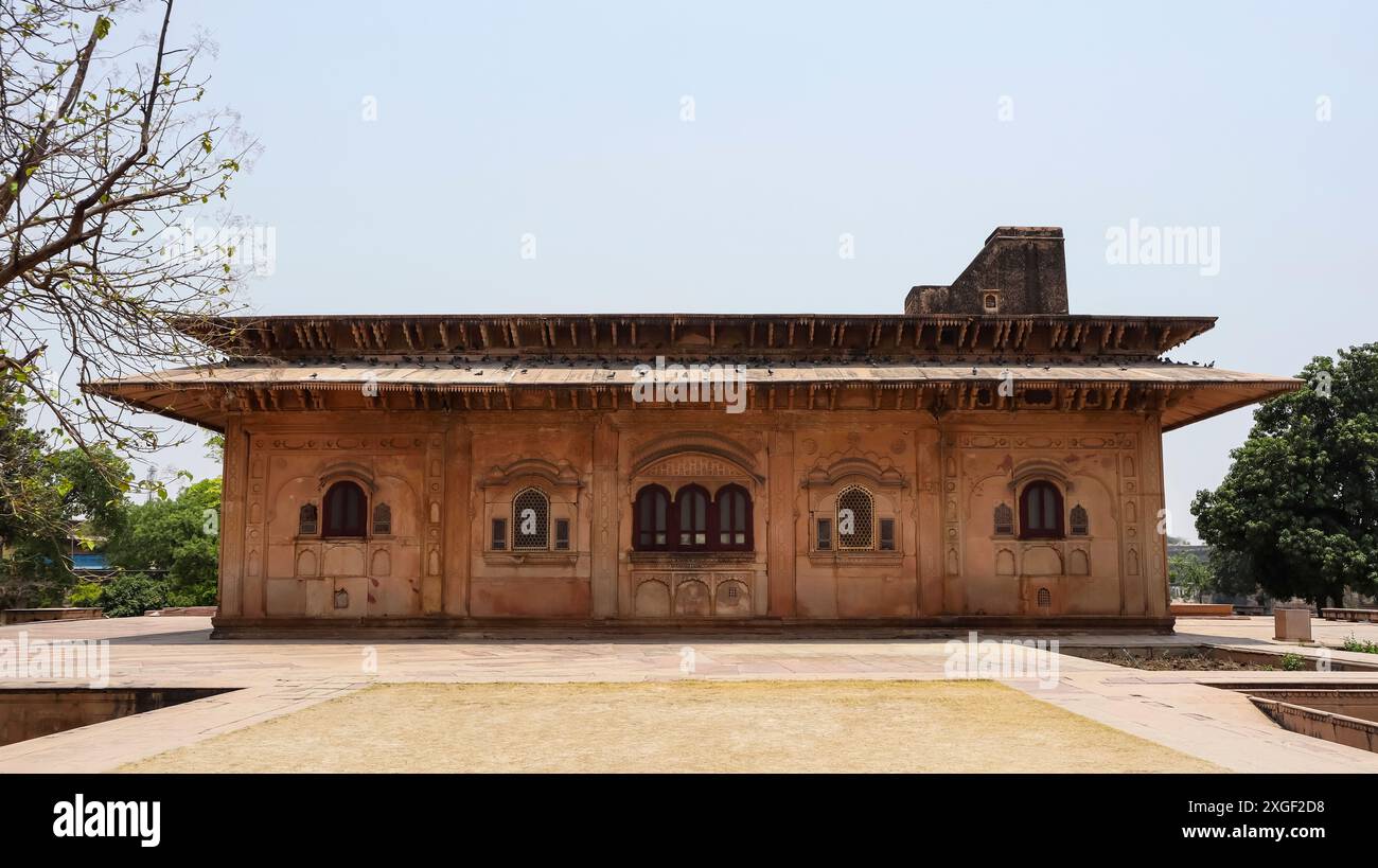 View of Nand Bhawan, the meeting hall, Deeg Palace, Deeg, Rajasthan ...