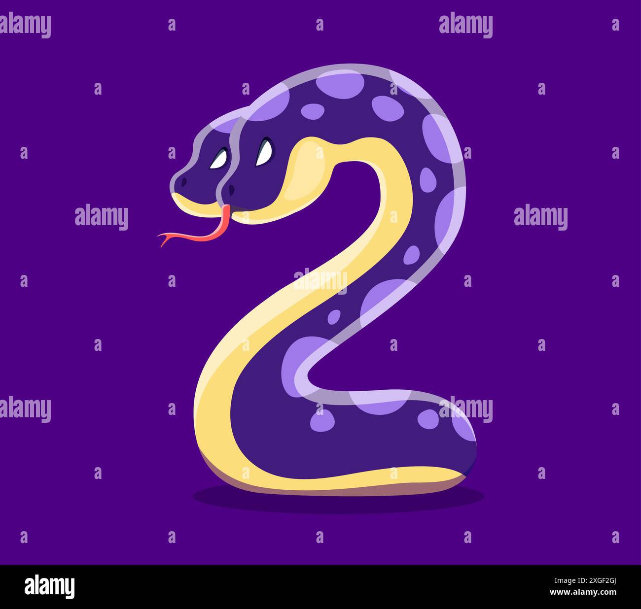 Halloween font, number 2 as monster snake serpent for scary horror ...