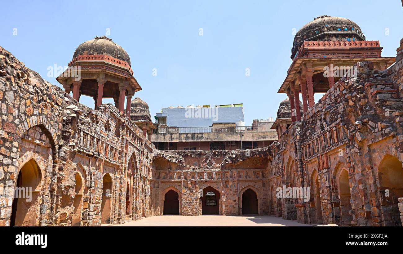 Ruined view of Jahaz Mahal, 15th-century Lodi era architecture ...