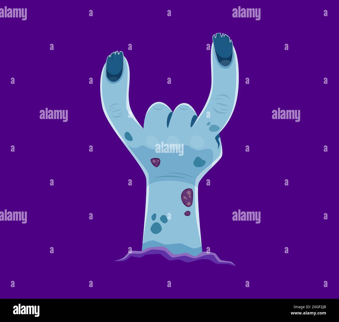 Halloween font letter Y as scary zombie hand in grave, vector cartoon ...
