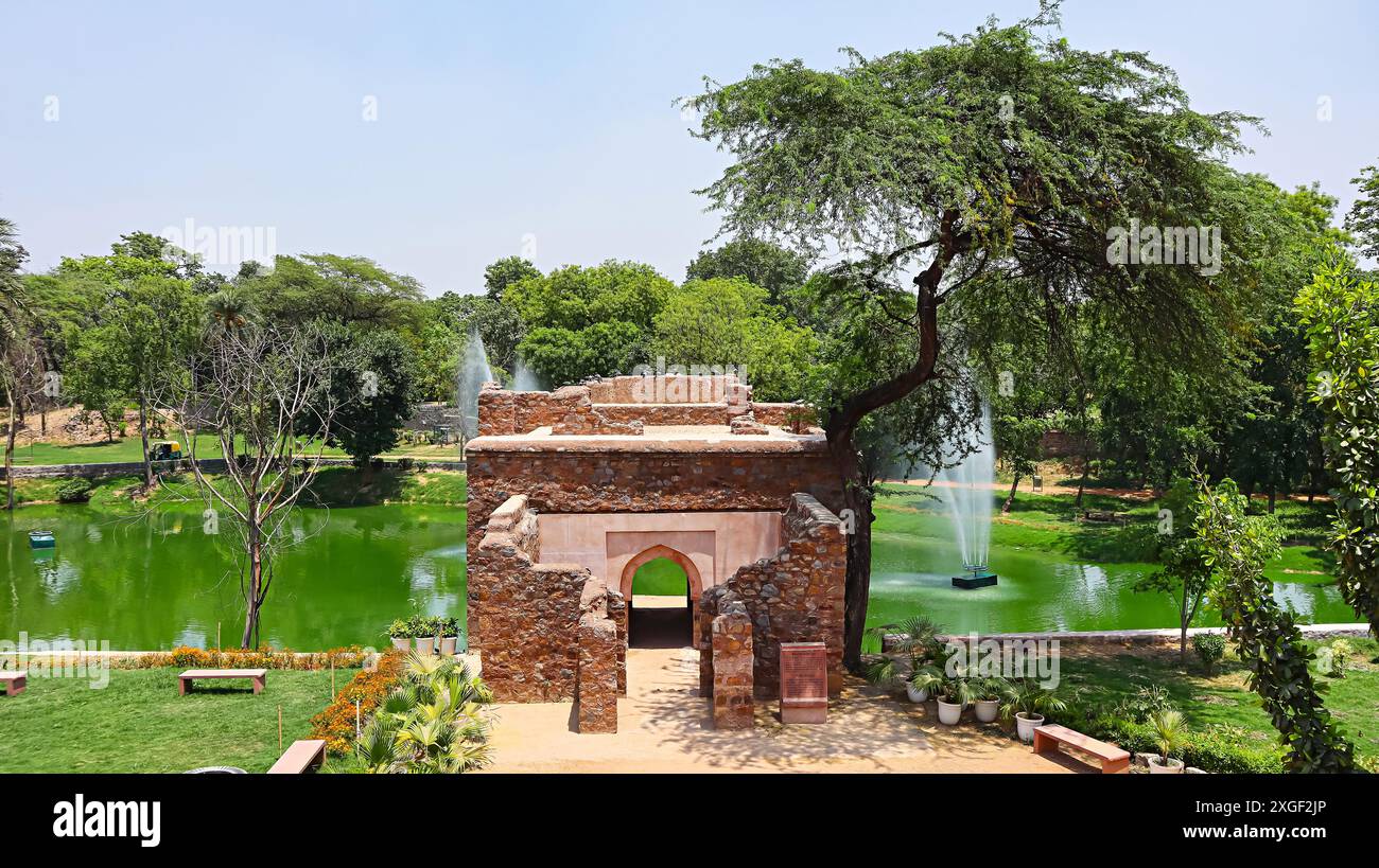 View of Dovecot Metcalfe's boathouse near Muhammad Quli Khan's tomb ...