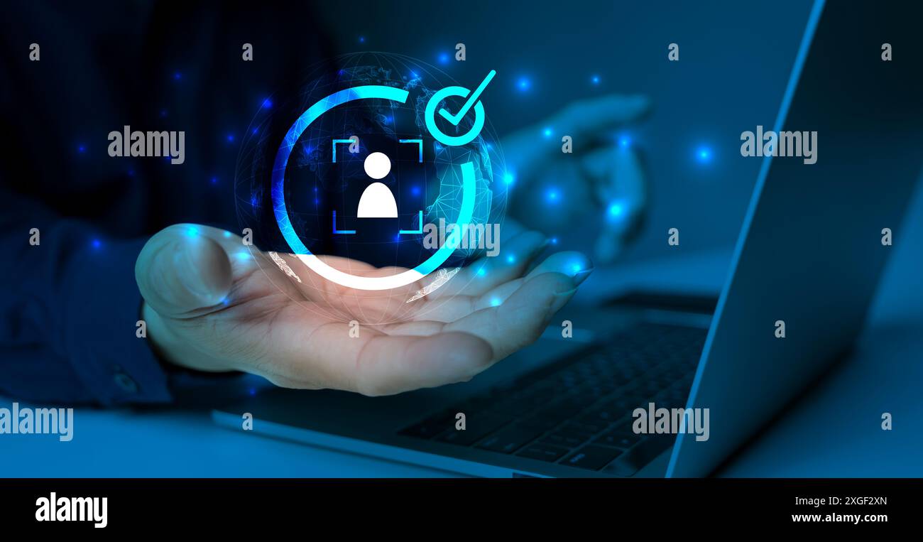 Know Your Customer Kyc Concept Businessman Holding Identity Verification Symbol For Increase