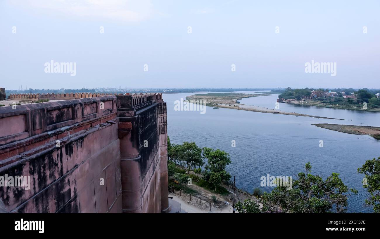 View of Kans Quila on the bank of the Yamuna River, Mathura, Uttar ...