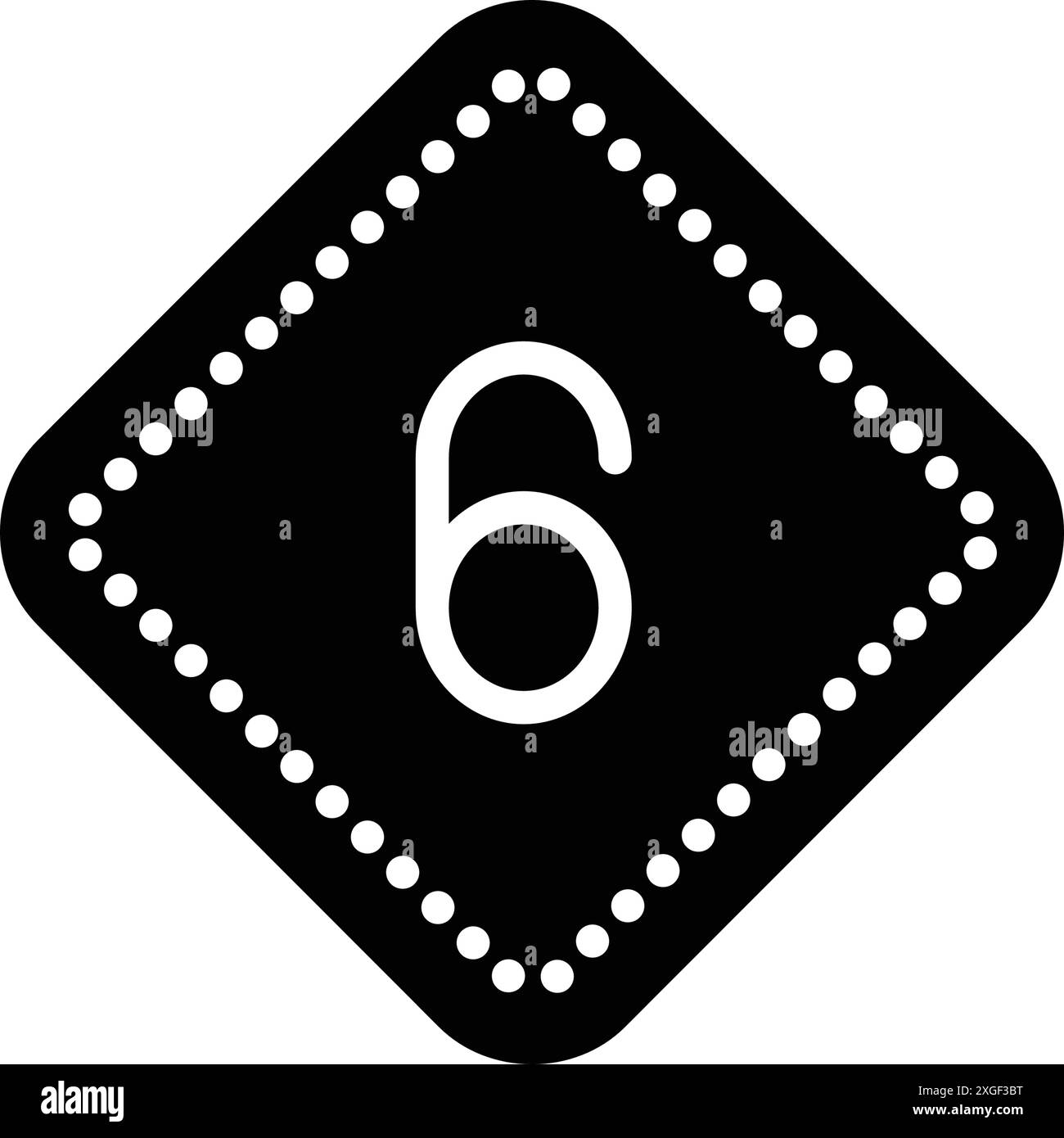 Sign number logo six icon Black and White Stock Photos & Images - Alamy