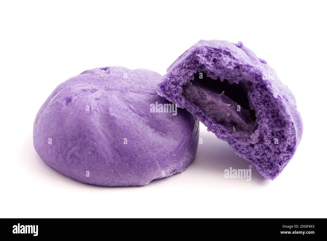 Steamed Purple Ube Sweet Potato Dumplings Stock Photo - Alamy