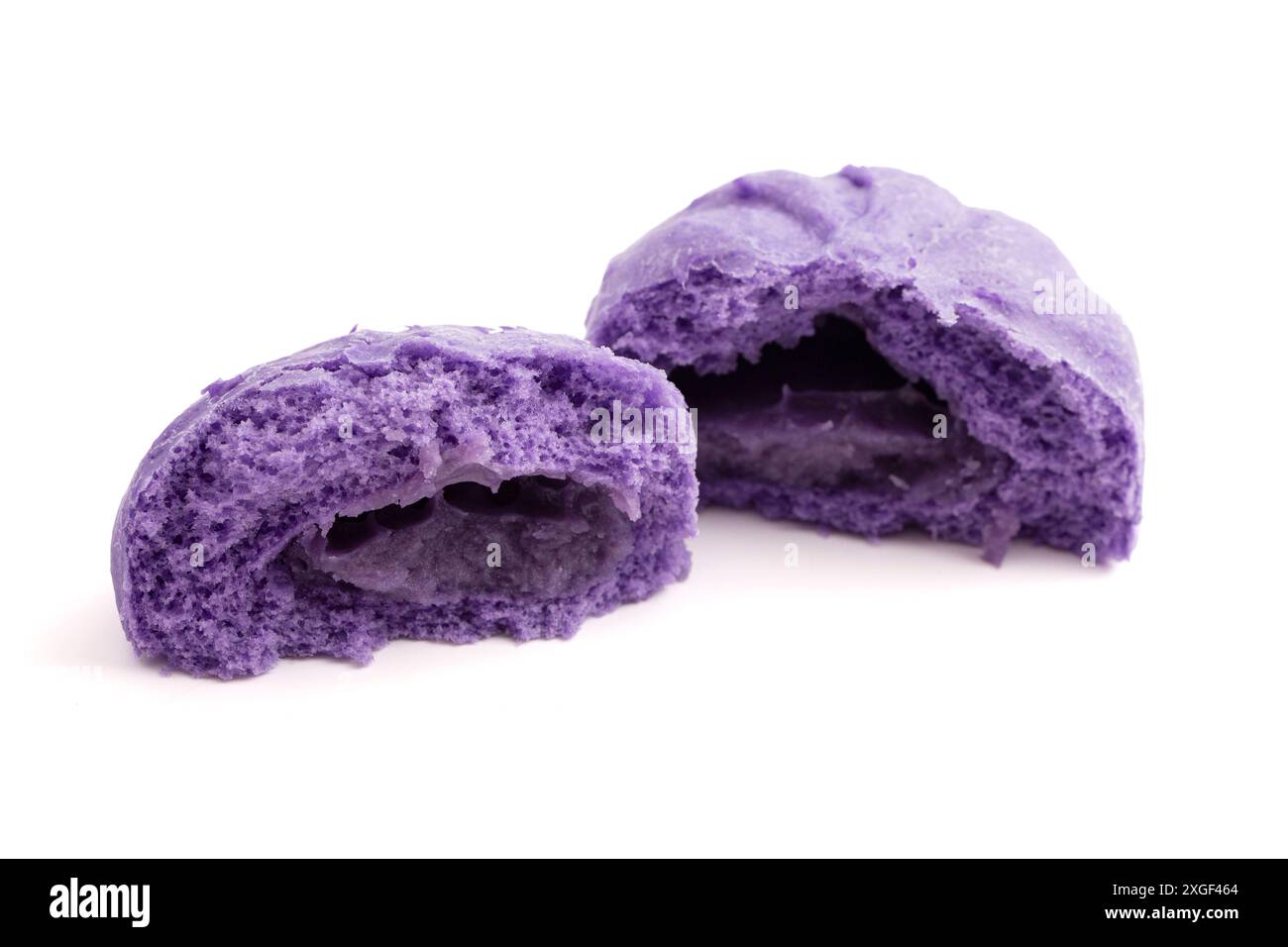 Steamed Purple Ube Sweet Potato Dumplings Stock Photo - Alamy