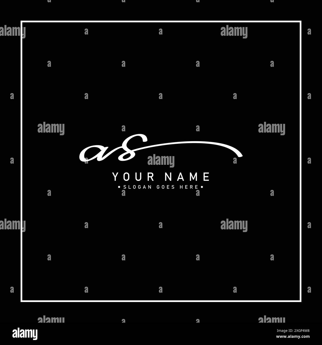 AS Simple Signature Logo - Handwritten Vector Template for A and S Logo ...