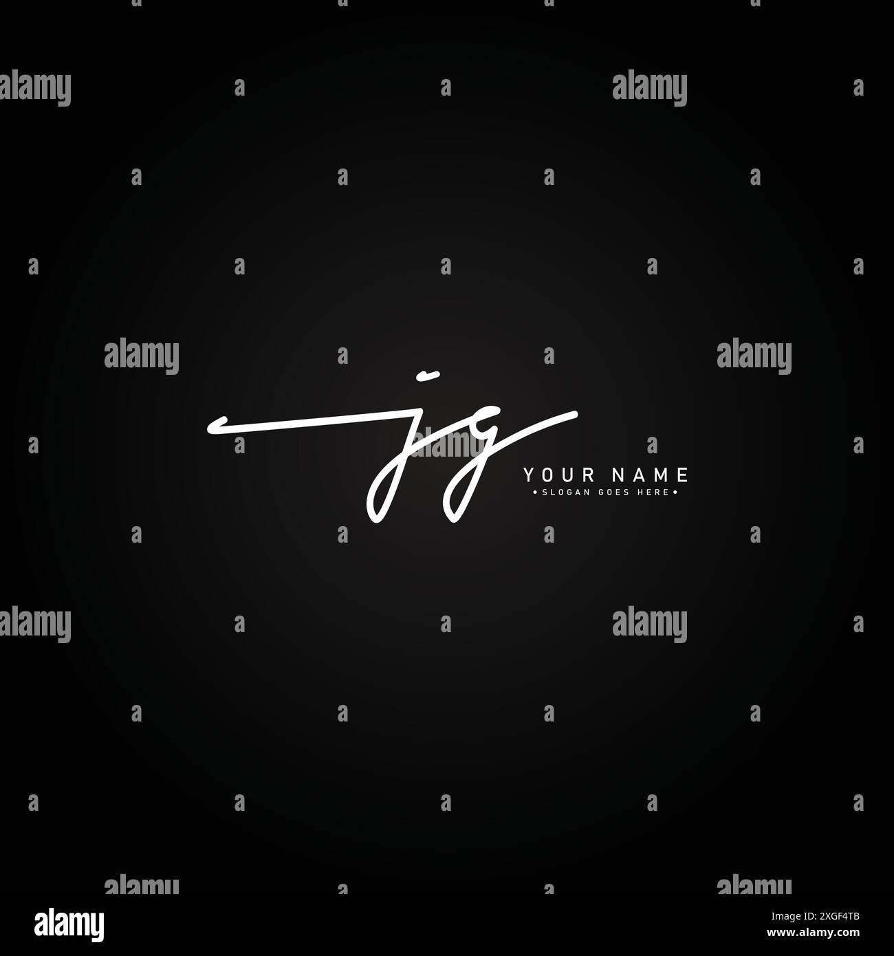 JG Simple Signature Logo - Handwritten Vector Template for J and G Logo ...