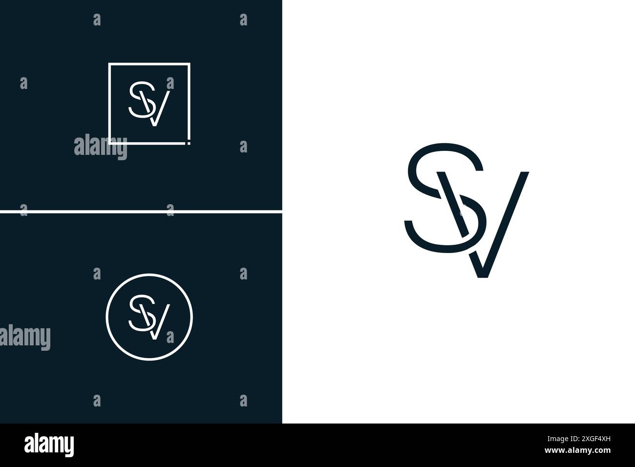 Initial SV Vector Logo - Elegant Monogram Template for letter S and V for your Business Stock ...