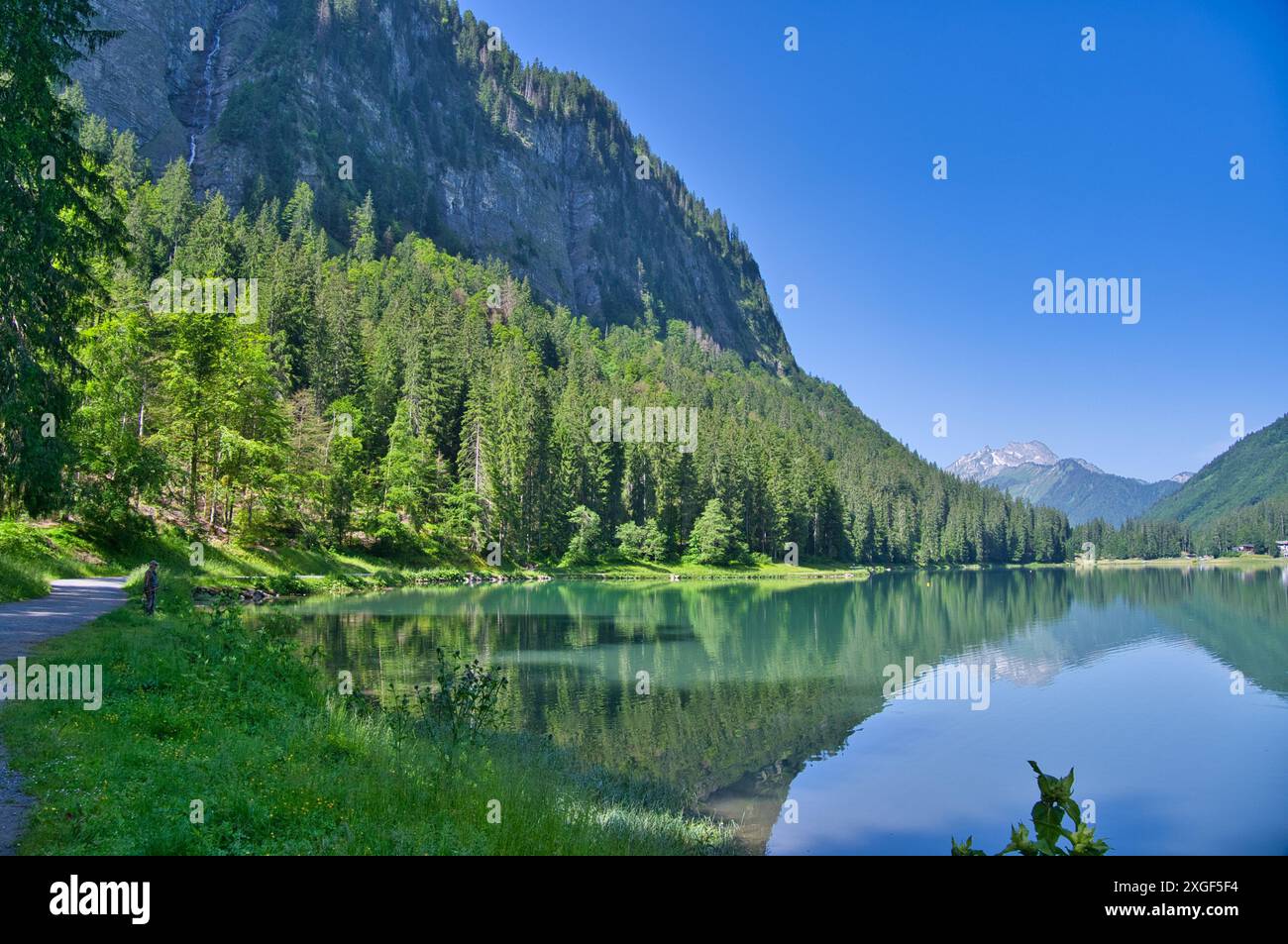 Lake lac de Montriond in the french alps Stock Photo - Alamy