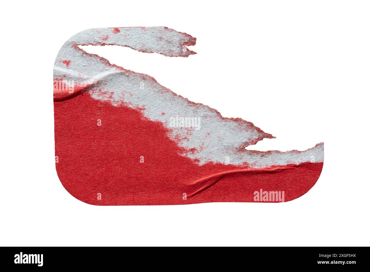 Peeled red label paper sticker on white background with clipping path ...