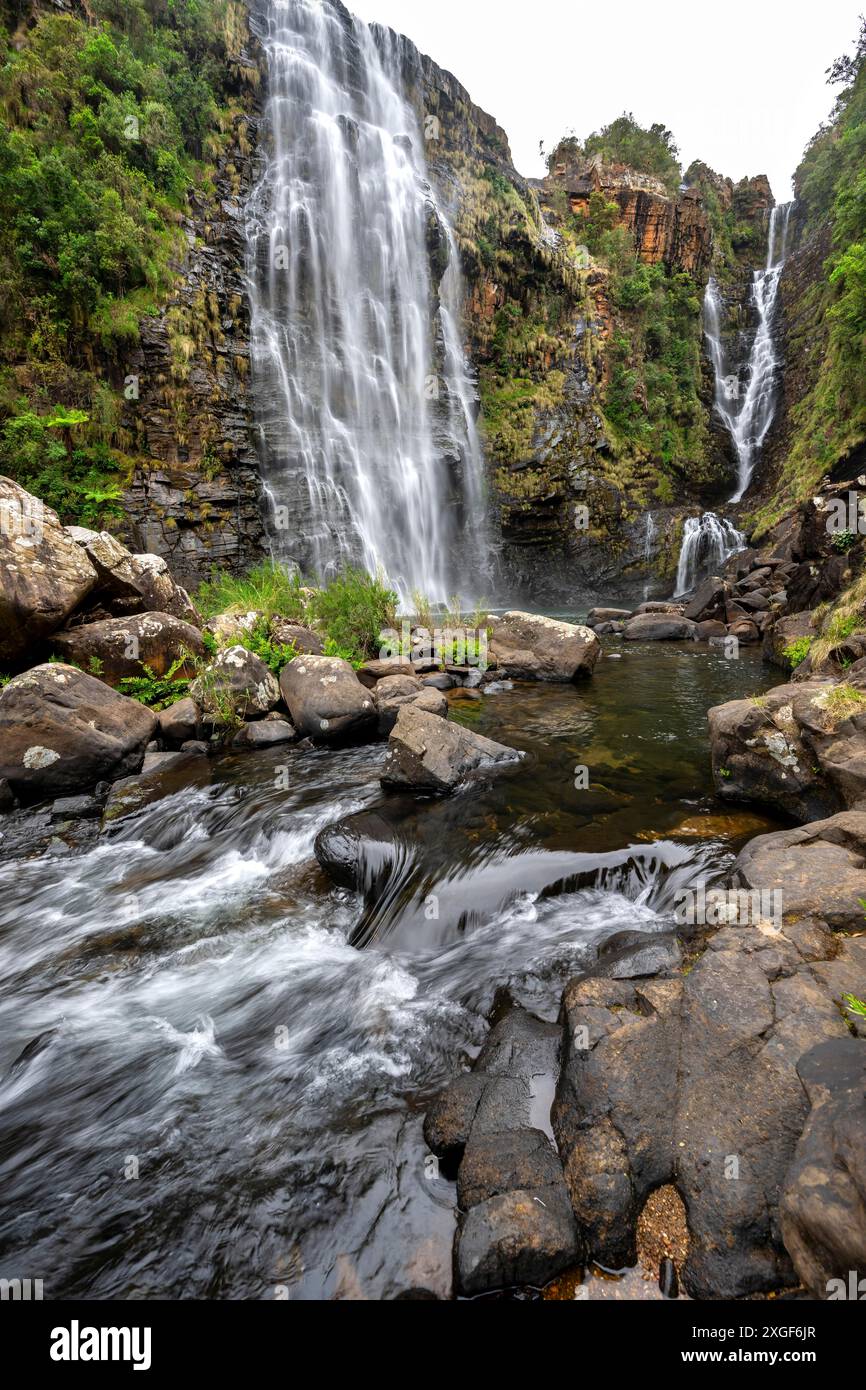 Waterfall and river, Lisbon Falls, long exposure, near Graskop ...