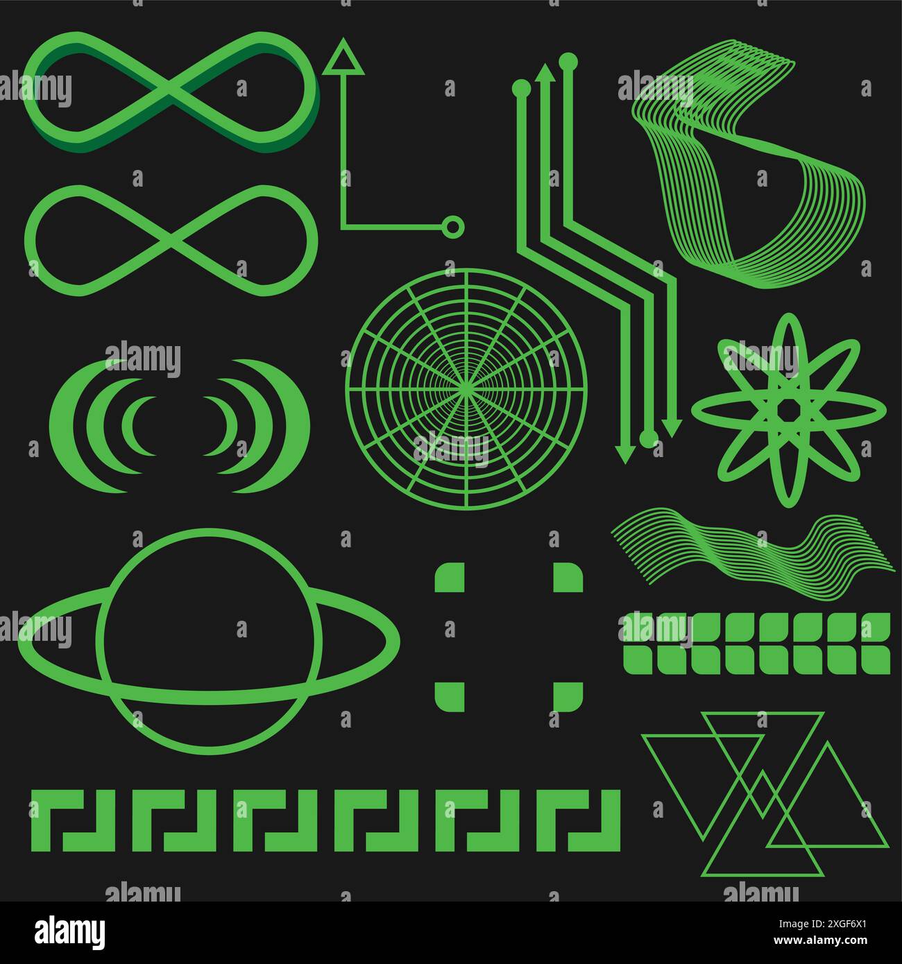 Set of retrofuturistic design elements Stock Vector Image & Art - Alamy