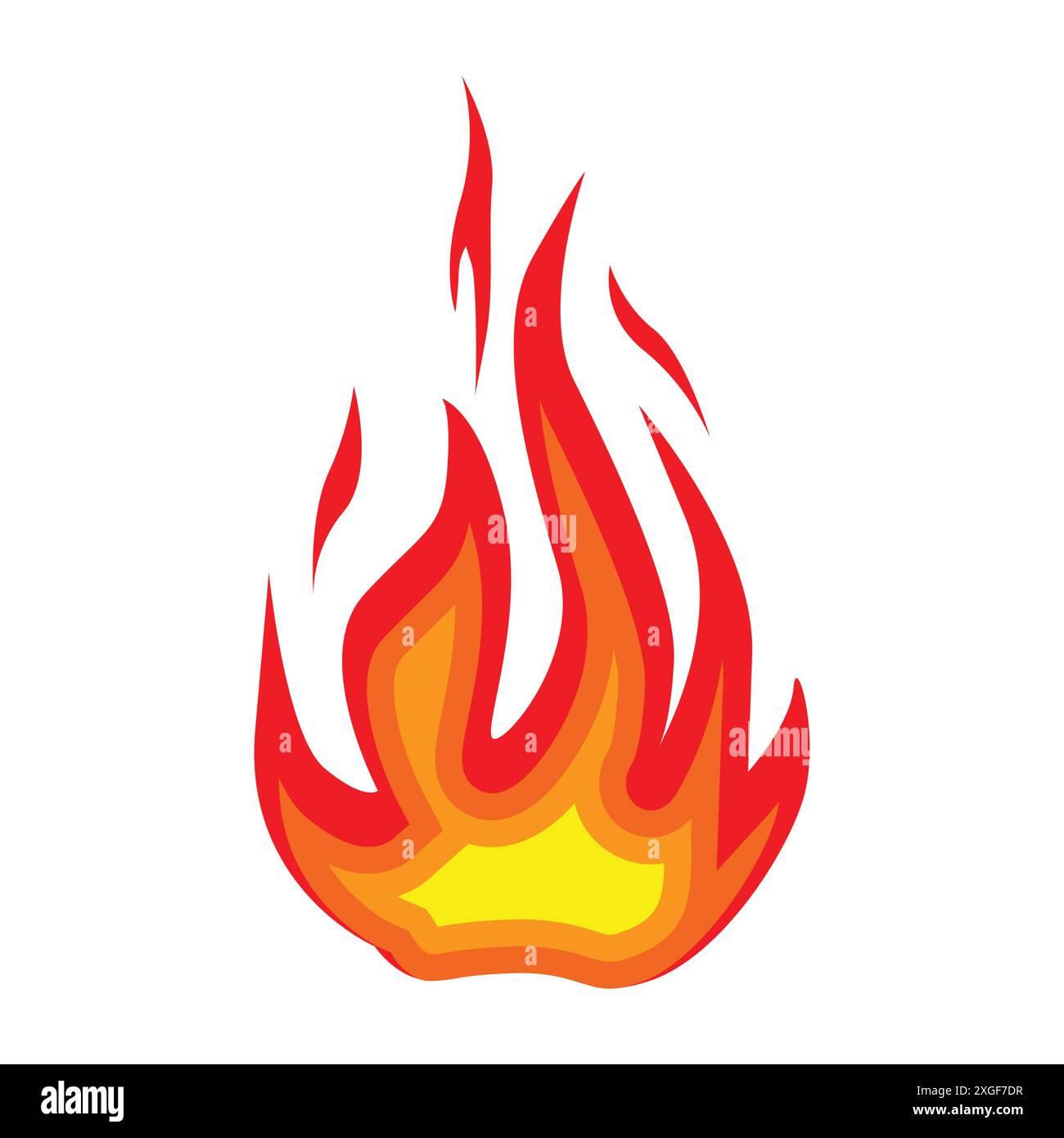 Cartoon fire flames vector set ignition light effect hi-res stock ...