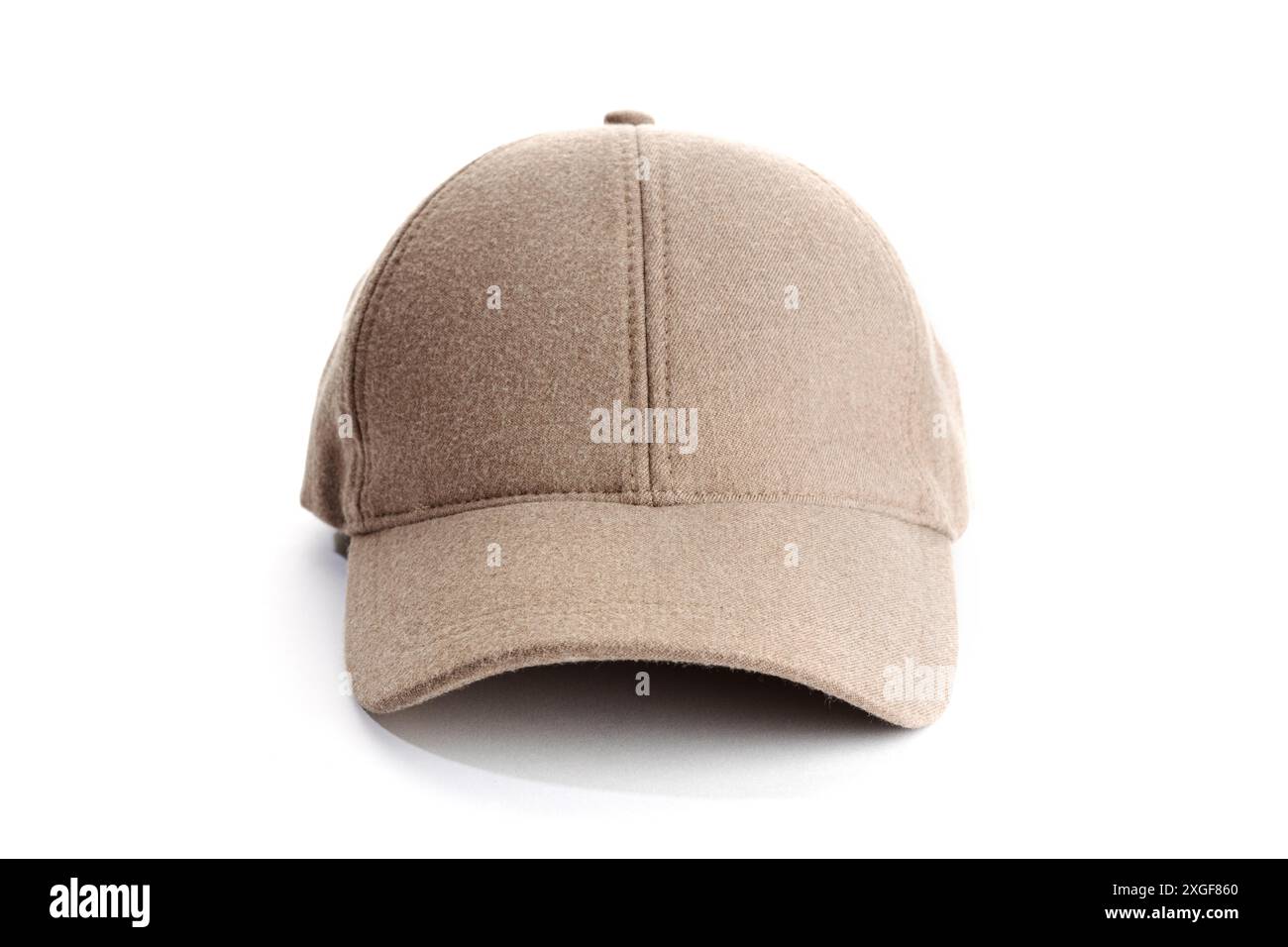 Brown baseball cap isolated on white background. Casual textile cap ...