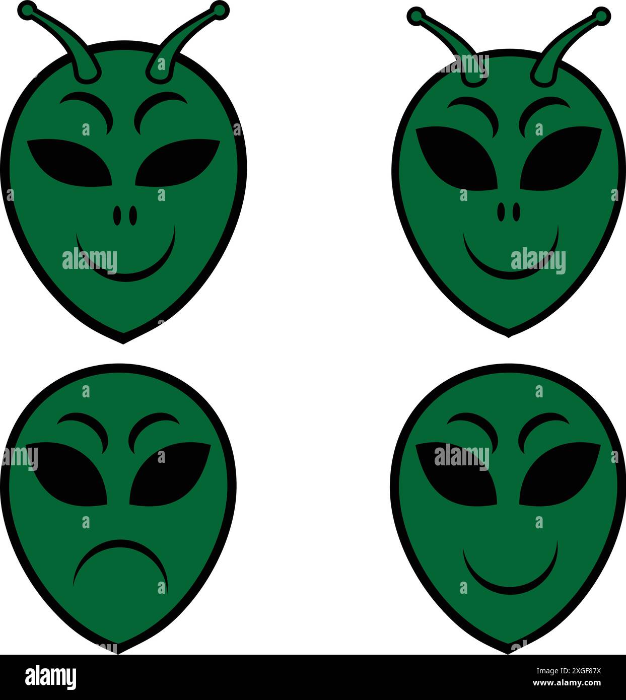 Cute cartoon green alien martian hi-res stock photography and images ...