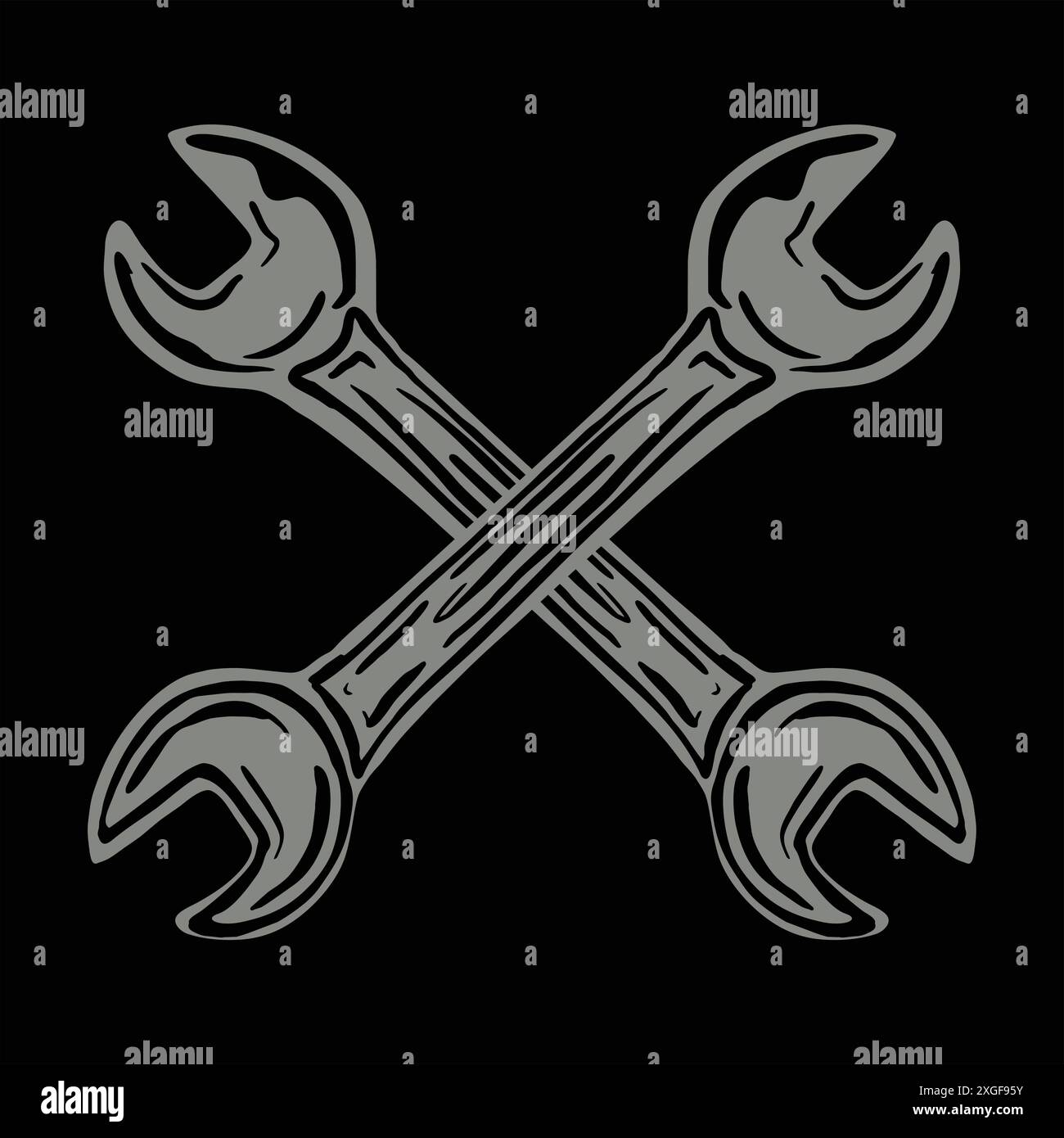 Tools vector wrench icon or Two Crossed Wrenches Stock Vector Image ...