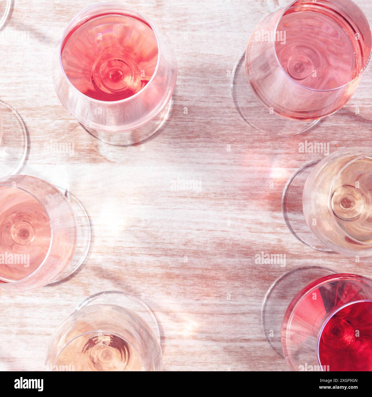 Wine, square design template with copyspace. Various colors of wine ...