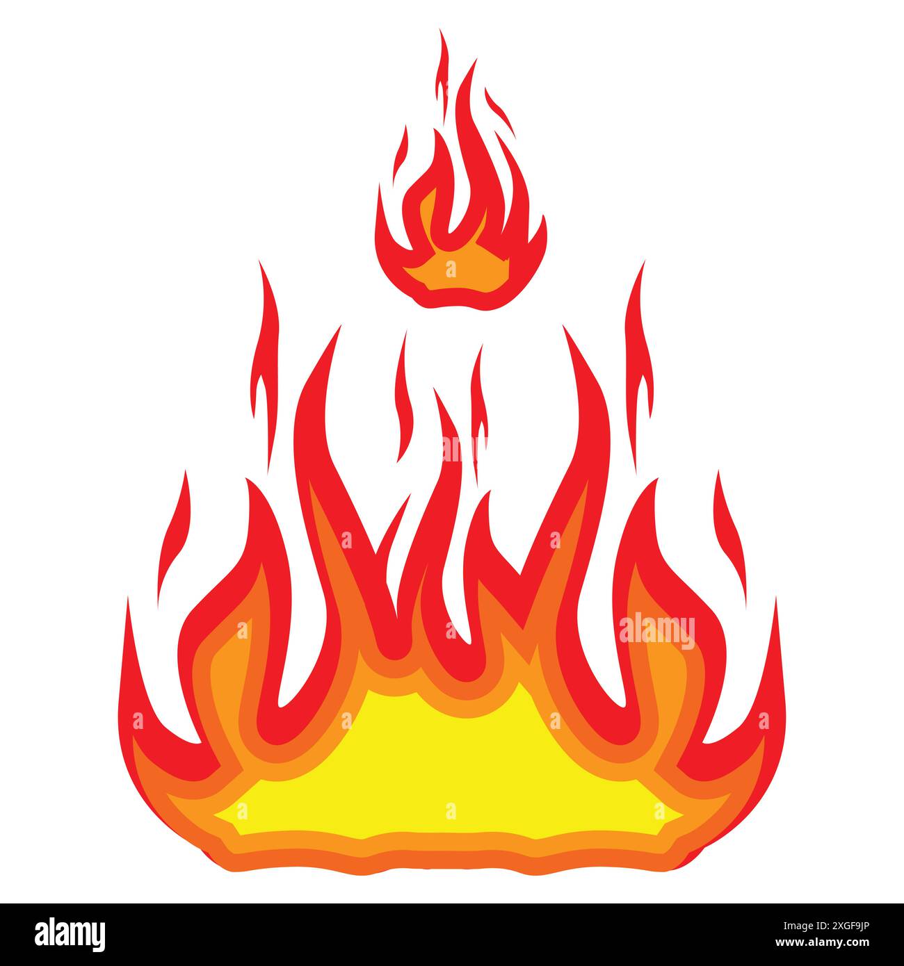 Cartoon fire flames, bonfire and burning wildfire or firewall, vector ...