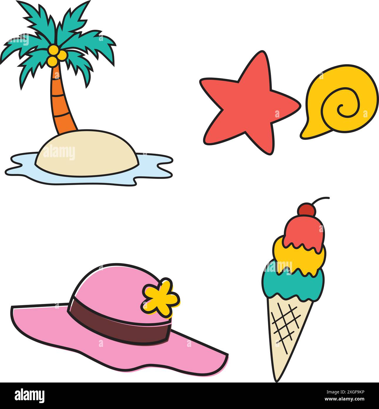 Summer tropical graphic elements Stock Vector Images - Alamy