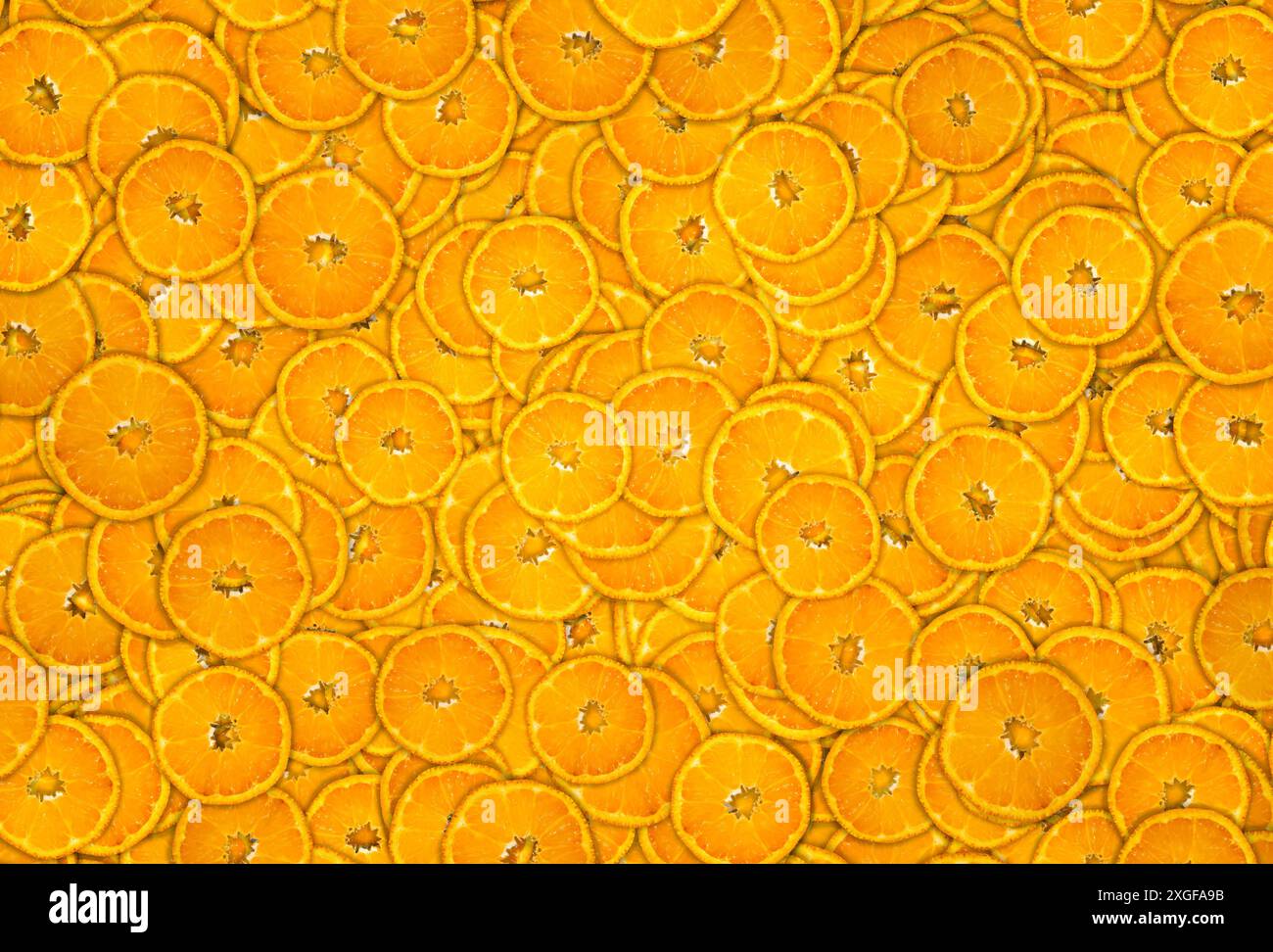 Mandarine (Citrus reticulata) background covered with slices. Citrus ...