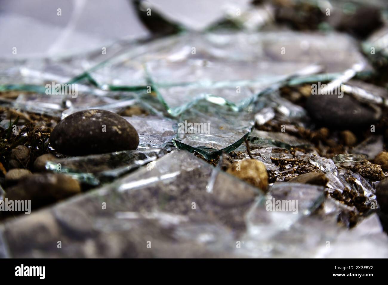 Broken glass bottle on floor hi-res stock photography and images - Alamy