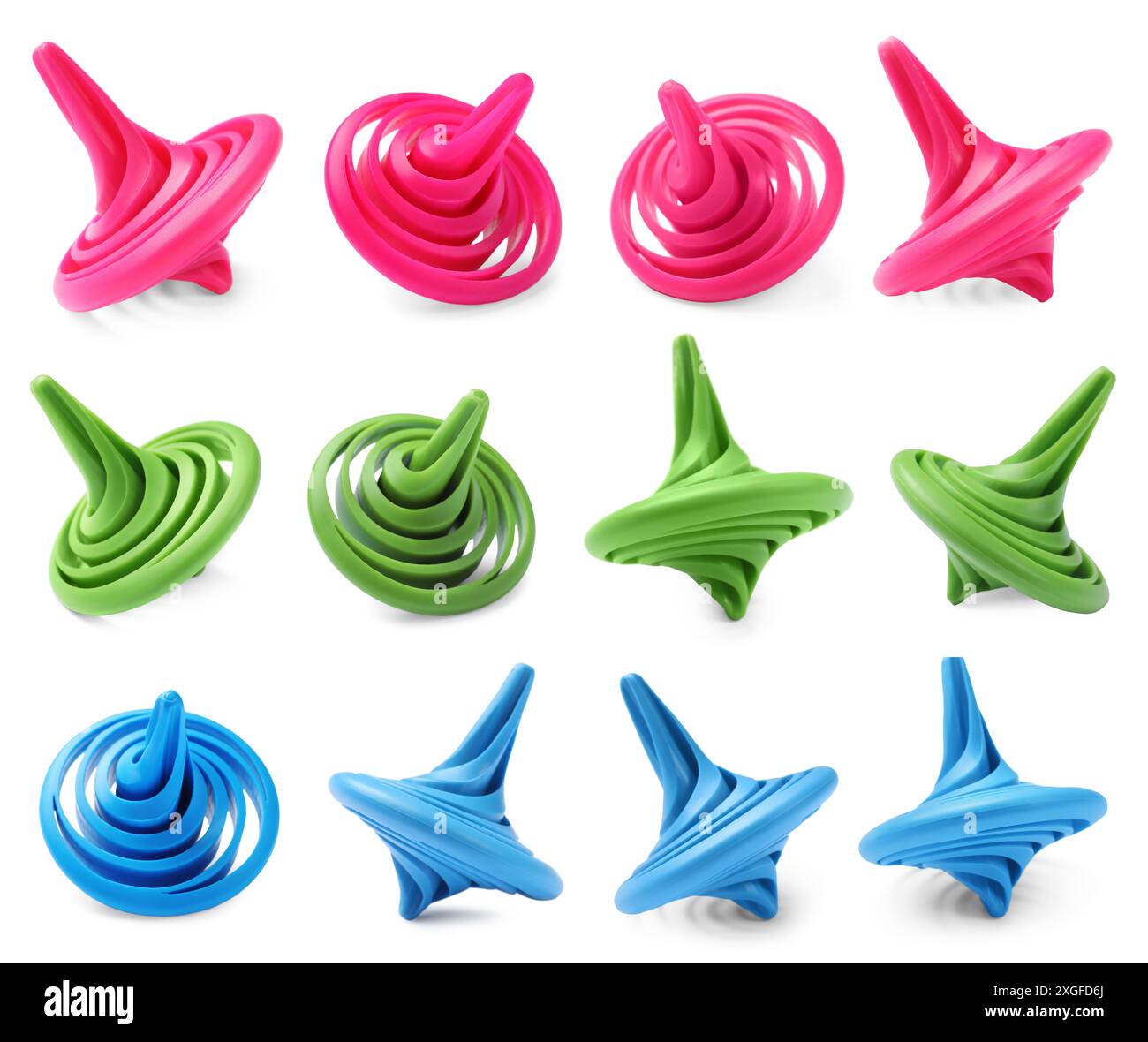 Many different spinning tops isolated on white, set Stock Photo - Alamy