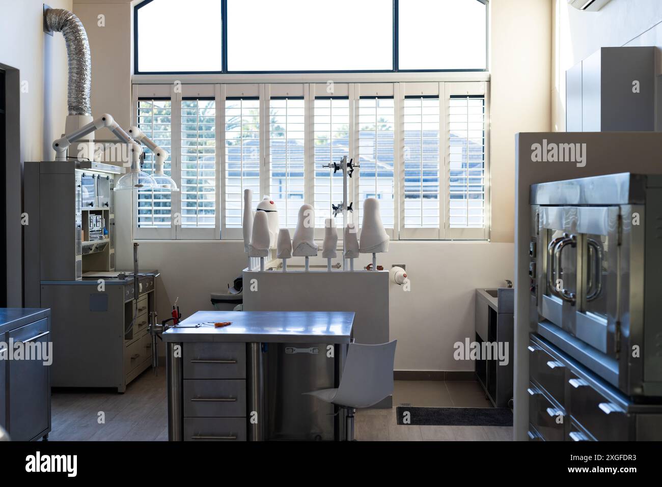 Prosthetic lab with equipment and tools for creating artificial limbs ...