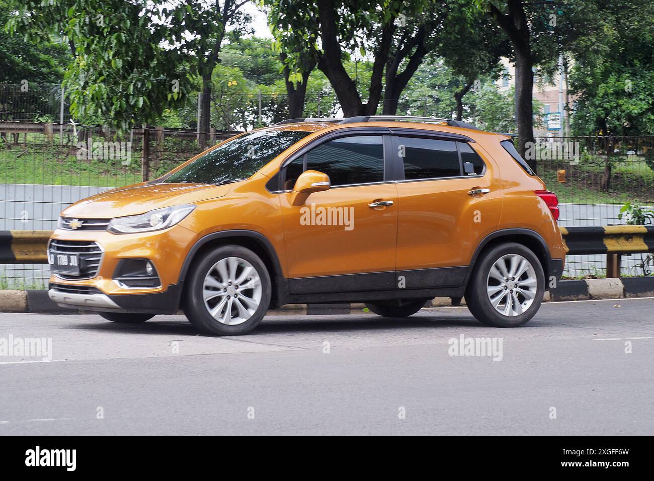 Small SUV car, Chevrolet Trax drive in TB Simatupang Street, Jakarta ...