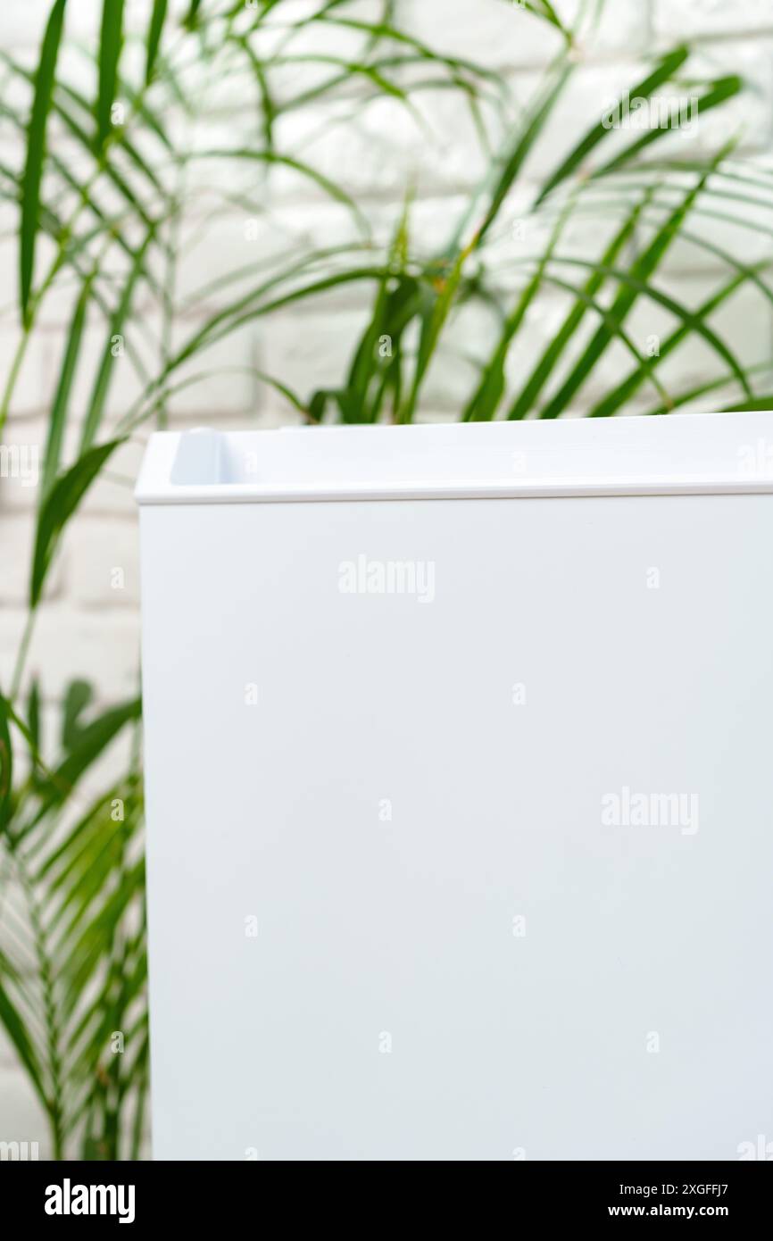 White Compact Refrigerator In A Modern Kitchen Stock Photo - Alamy