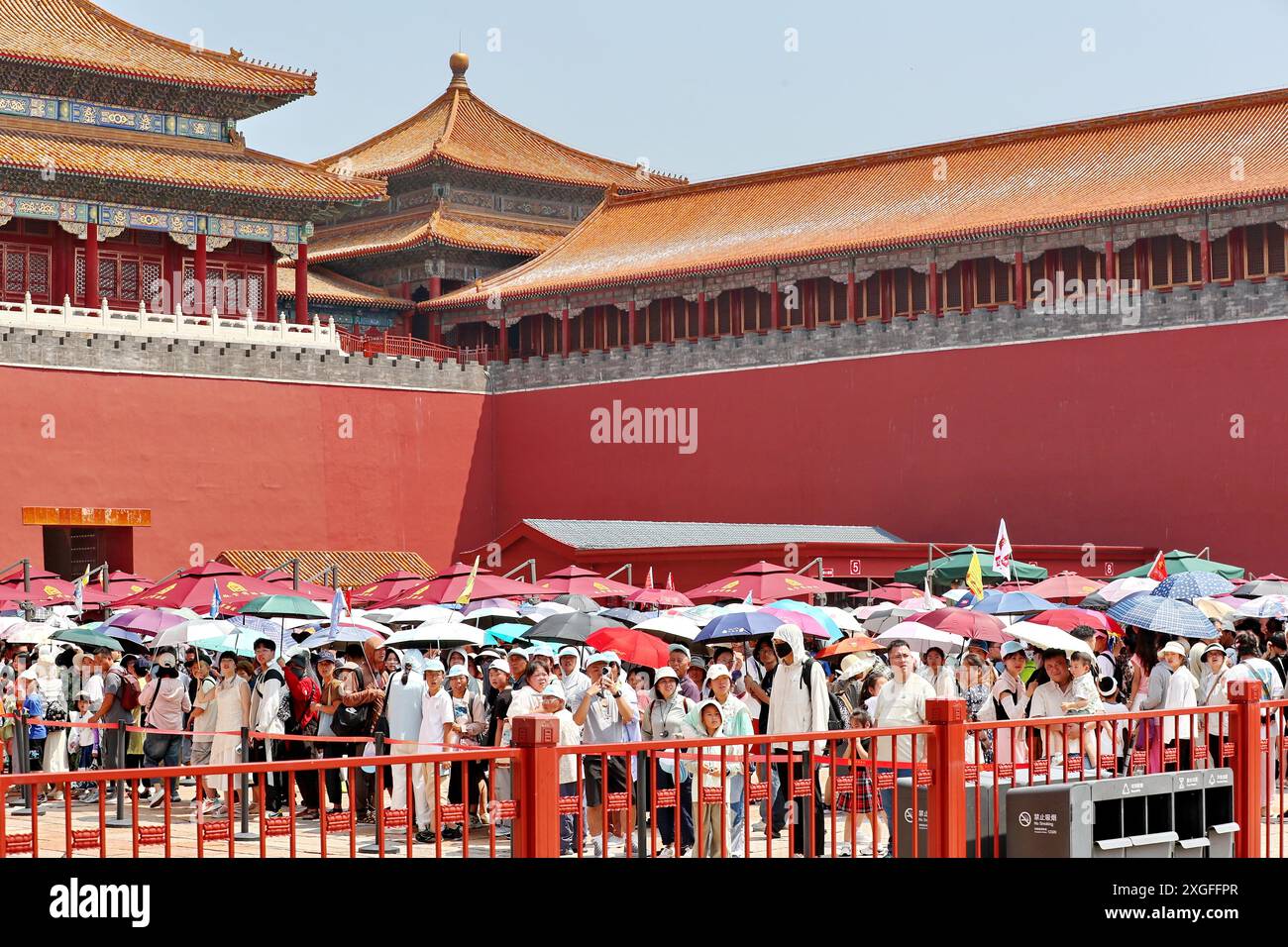 Tourists visit the Palace Museum amid hot weather in Beijing, China, 6 ...