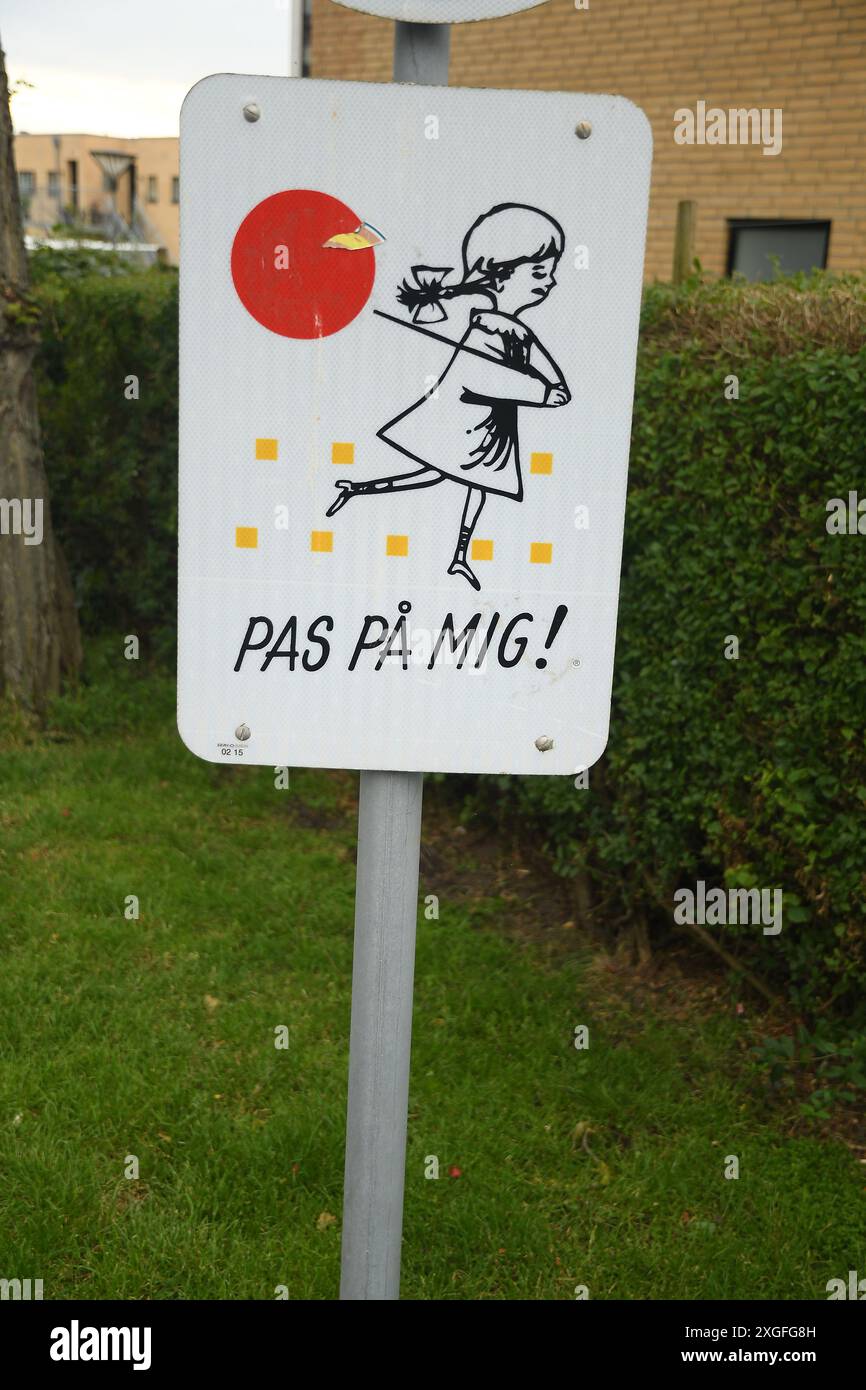 Copenhagen/ Denmark/08 july 2024/Trvide peed limit 20 KM in residential ...