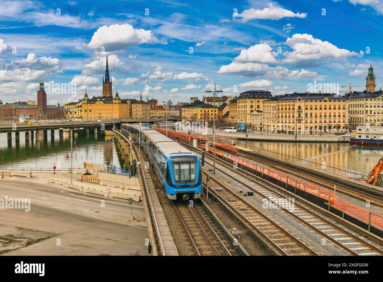 Stockholm Sweden, city skyline and Metro at Gamla Stan and Slussen ...