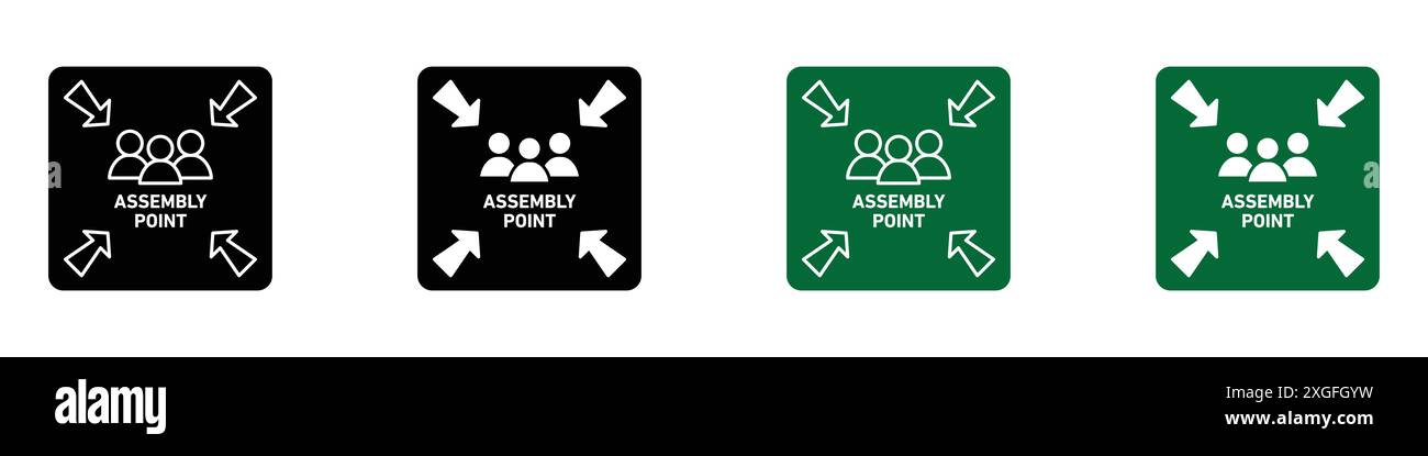 Assembly point icon vector logo set collection for web app ui Stock Vector Image & Art - Alamy
