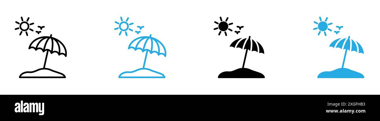Beach icon vector logo set collection for web app ui Stock Vector Image ...