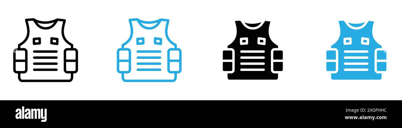Bulletproof vest icon vector logo set collection for web app ui Stock ...