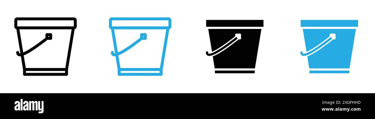 Bucket icon vector logo set collection for web app ui Stock Vector ...