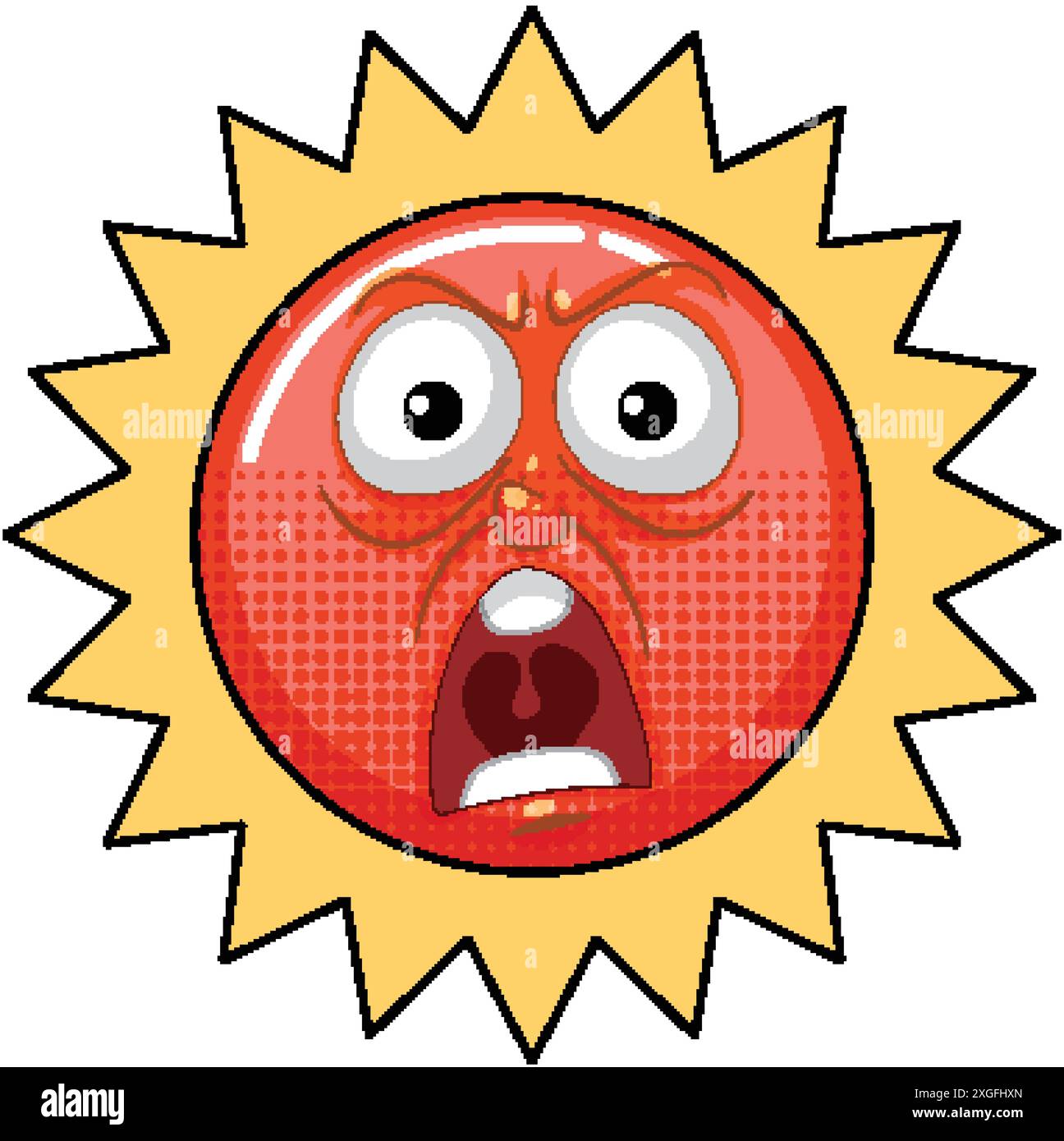 Angry sun vector vectors Cut Out Stock Images & Pictures - Alamy