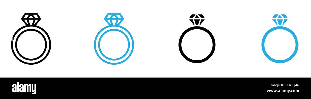 Diamond ring icon vector logo set collection for web app ui Stock ...