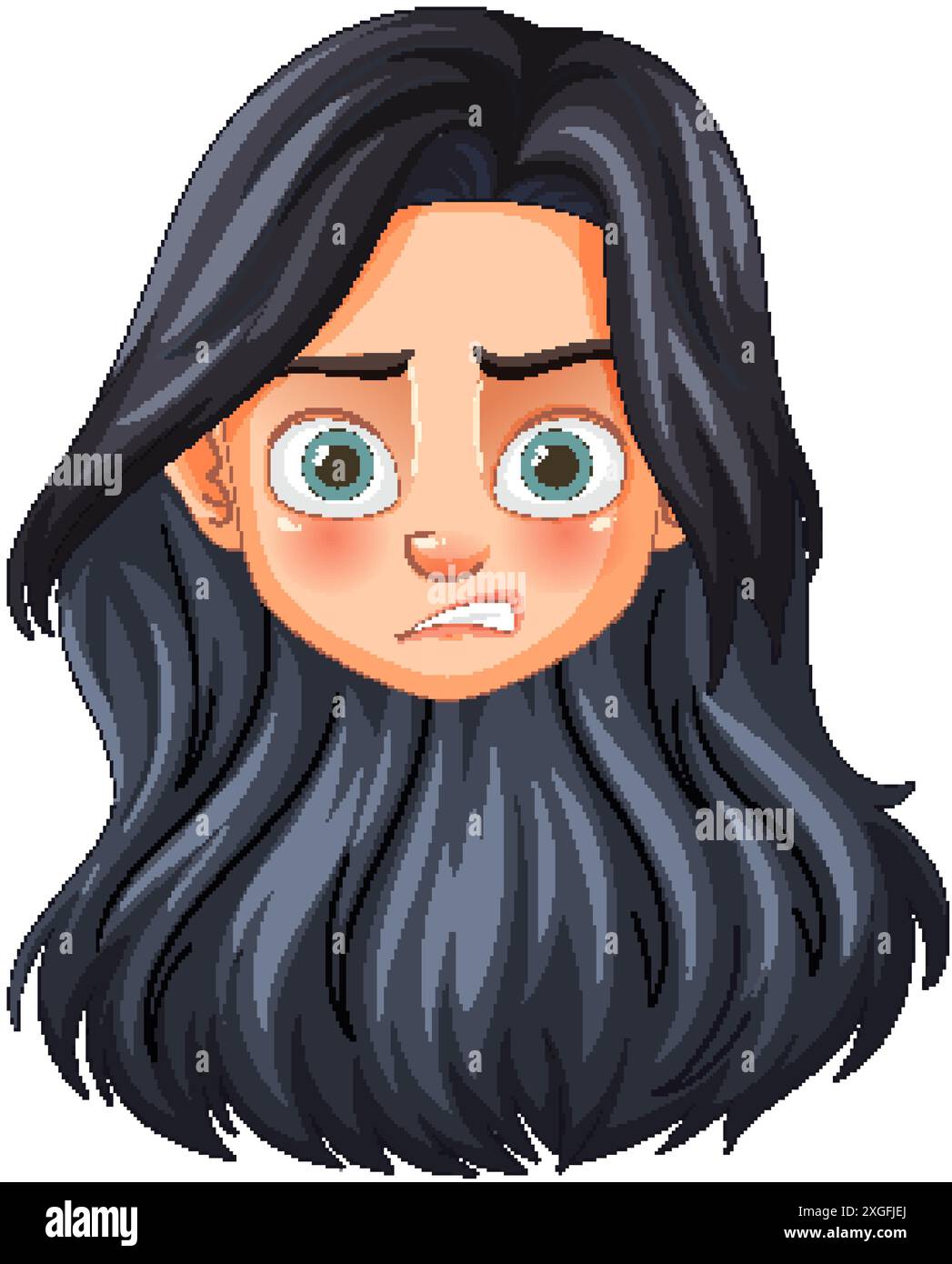 A cartoon face showing a worried expression Stock Vector Image & Art ...