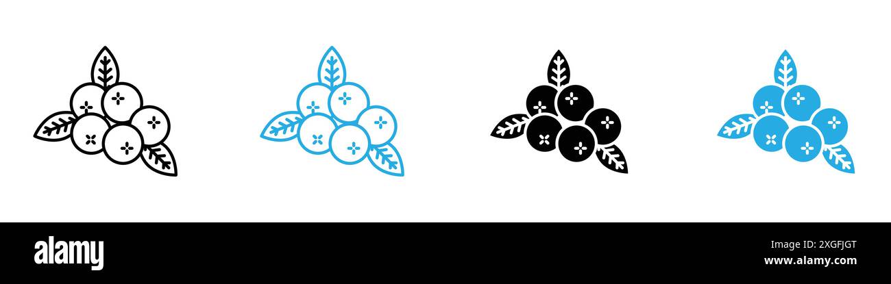 Blueberry icon vector logo set collection for web app ui Stock Vector ...