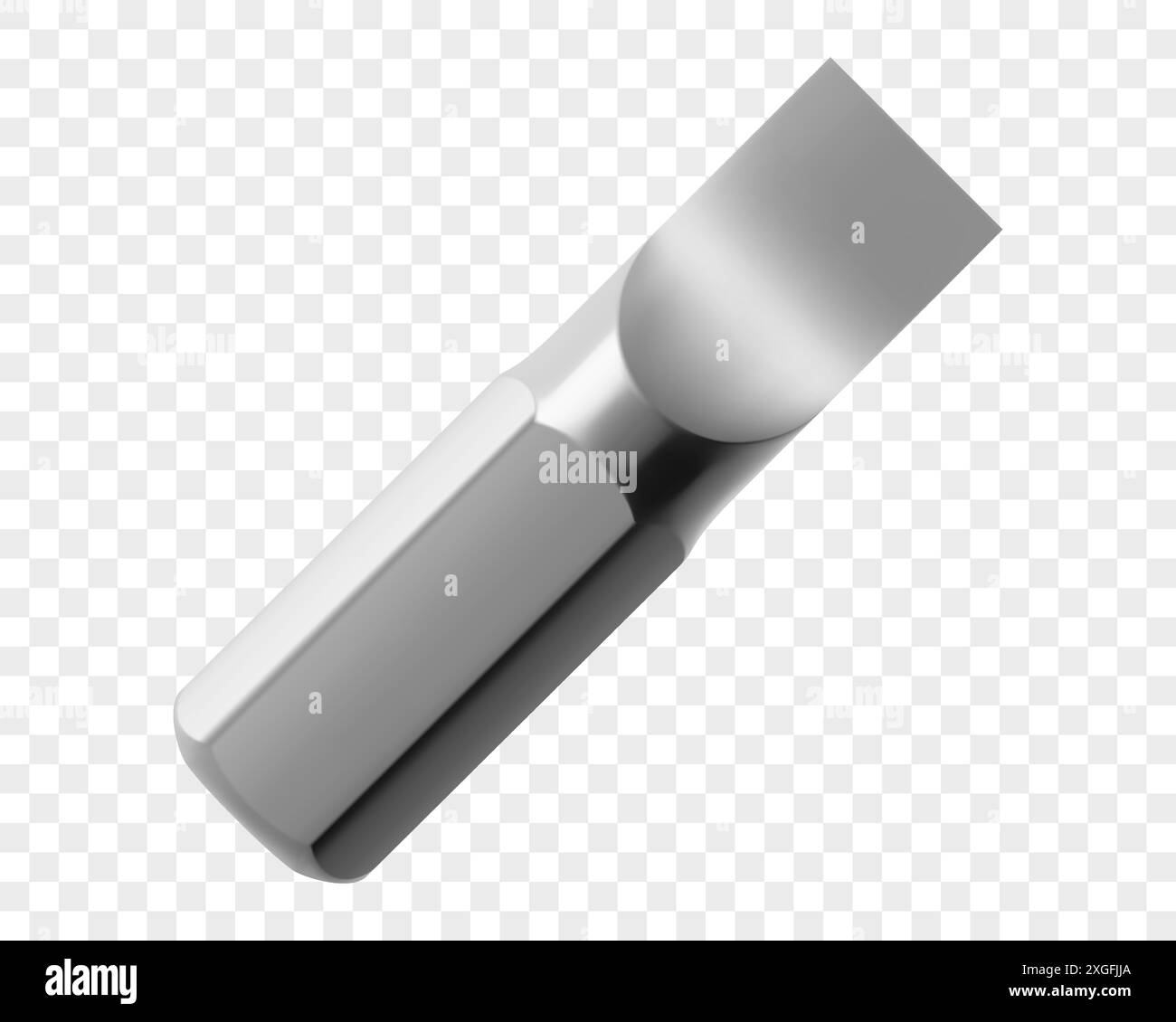 Slotted screwdriver bit isolated on a white background. Realistic 3d ...