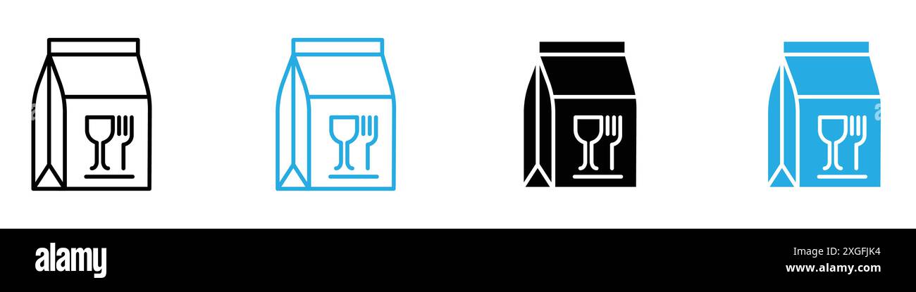 Food delivery paper bag icon vector logo set collection for web app ui ...