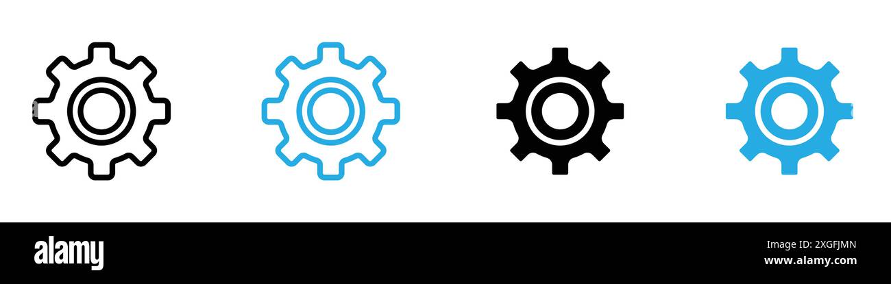 Gear icon vector logo set collection for web app ui Stock Vector Image ...
