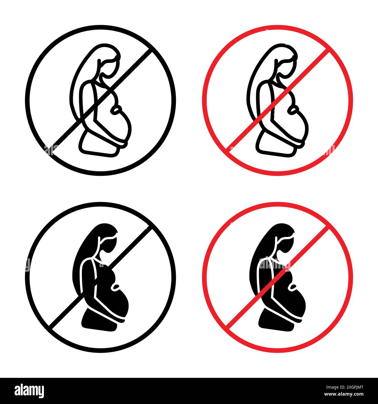 Forbidden pregnant icon vector logo set collection for web app ui Stock ...