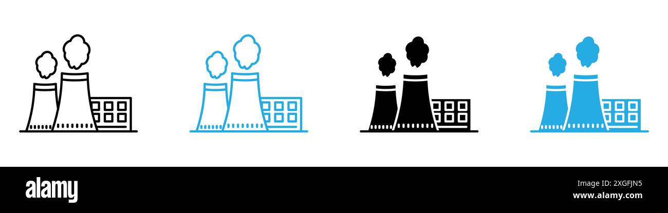 Heat power station icon vector logo set collection for web app ui Stock ...