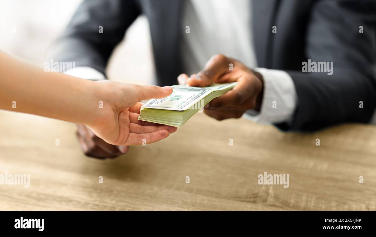 Person Receiving Cash Payment Stock Photo - Alamy