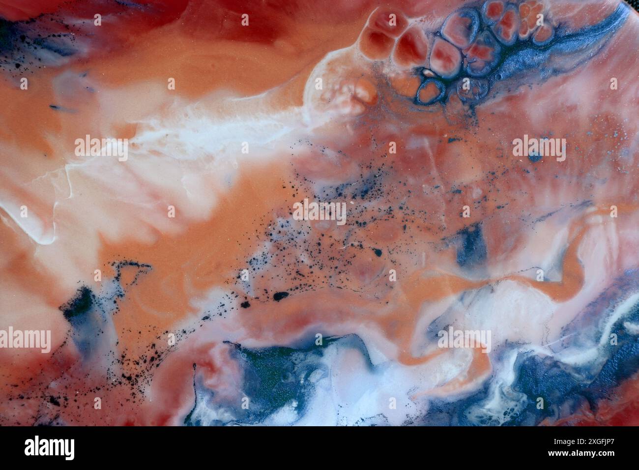 Photo of the texture of epoxy resin. Marble effects. Chaotic spots of ...