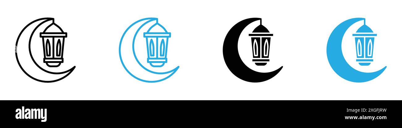 Islamic lantern icon vector logo set collection for web app ui Stock ...