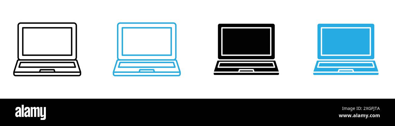Laptop icon vector logo set collection for web app ui Stock Vector ...